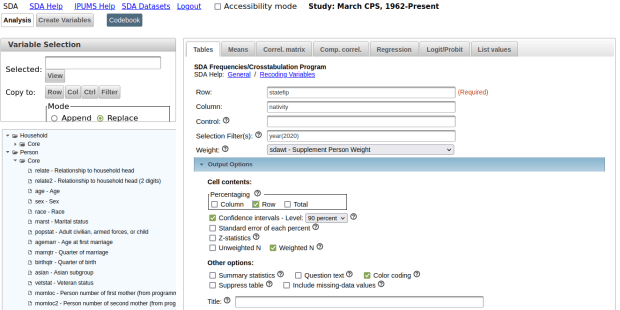 Creating Geographic Estimates with the IPUMS CPS Online Data Analysis ...