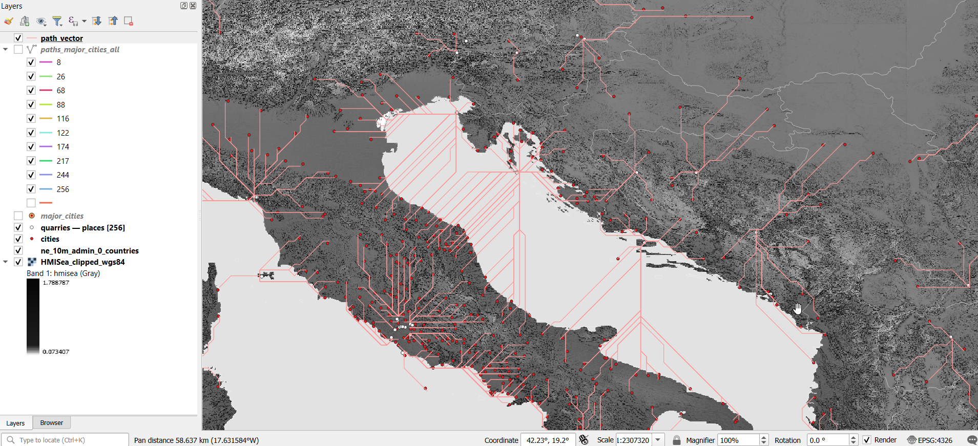 Cost Surfaces and Least Cost Paths in QGIS and GRASS | At These Coordinates